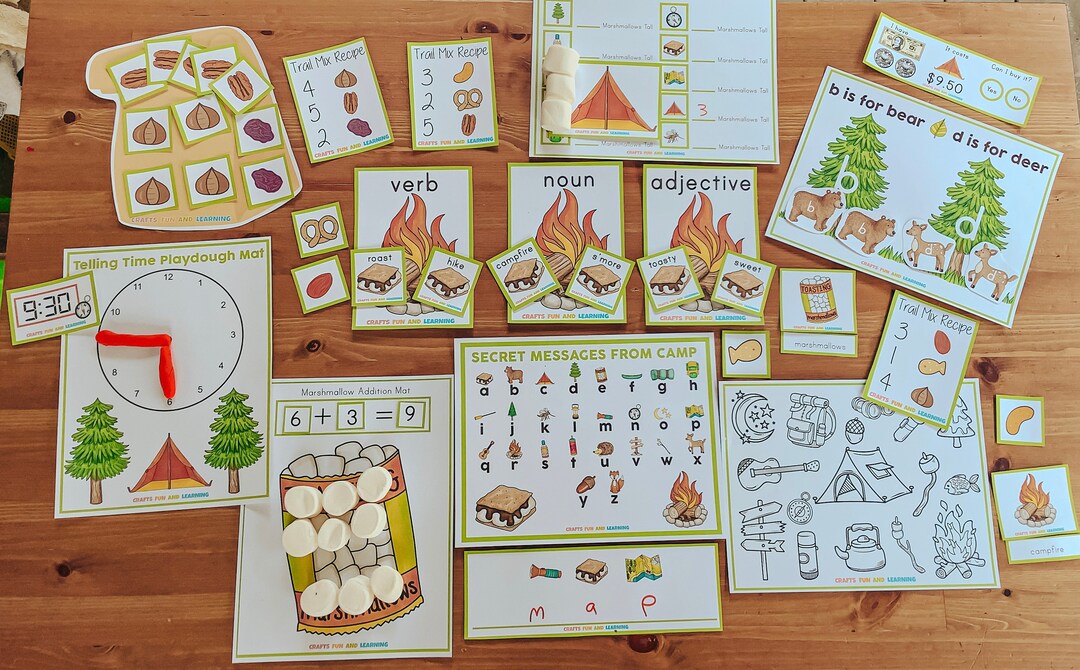 Camping First Grade and Second Grade Learning Pack - Etsy