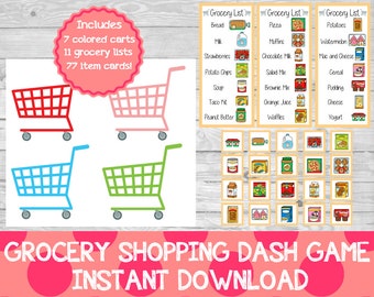 Shopping List Grocery Game Pretend Play Educational Play - Etsy