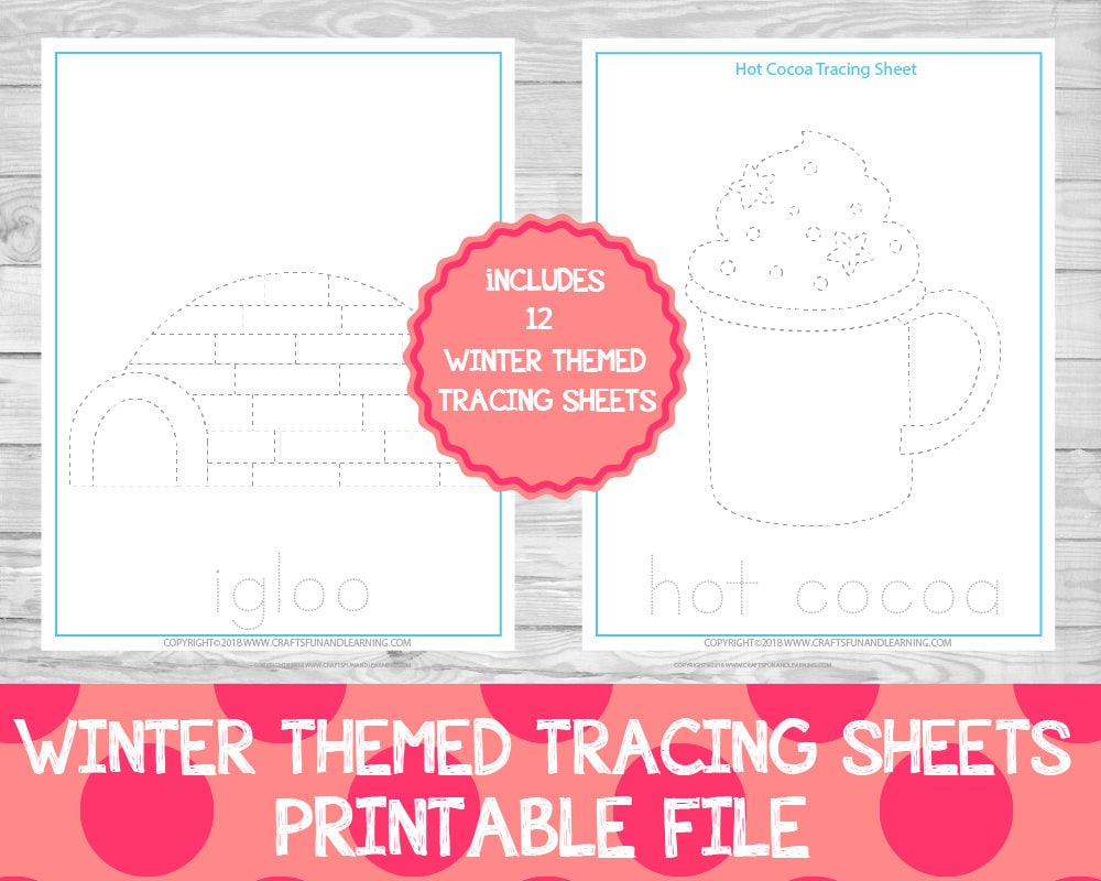 Winter Tracing Printables, Winter Preschool Activities, Winter ...