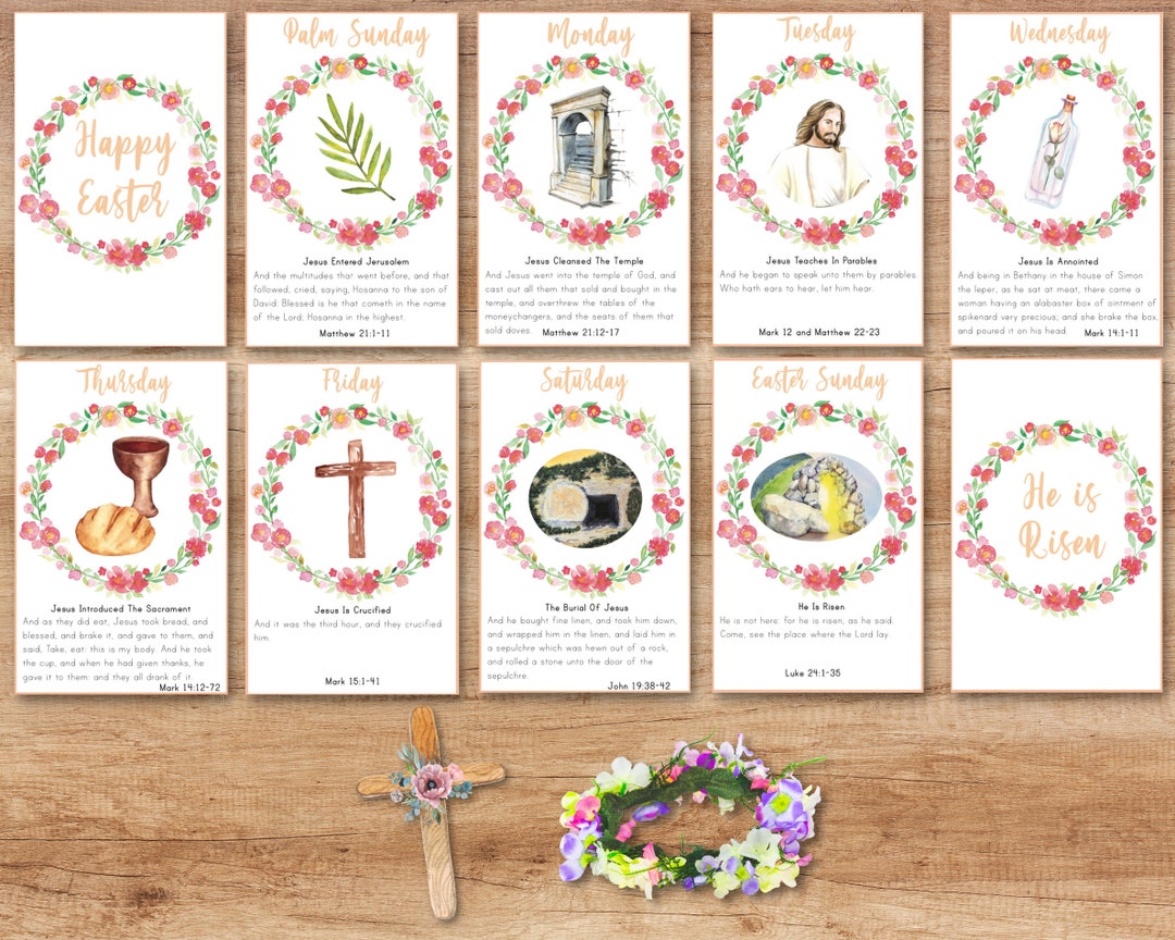 Easter Holy Week Countdown, Printable Banner & Bible Verses ...