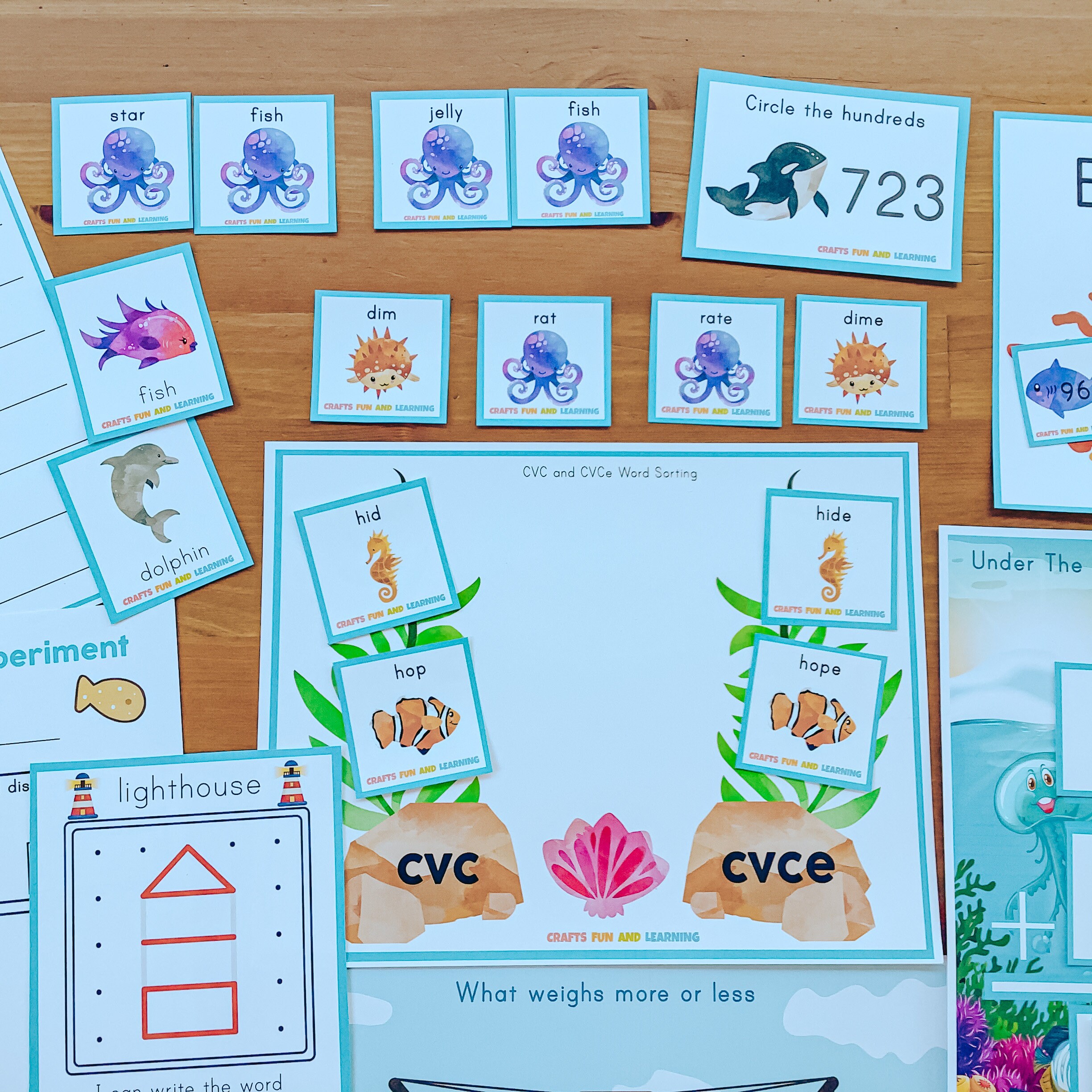 Ocean First and Second Grade Learning Pack Math and Literacy - Etsy