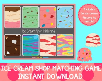 Ice Block Matching Patterns Puzzle Ice Cream Game Printable - Etsy