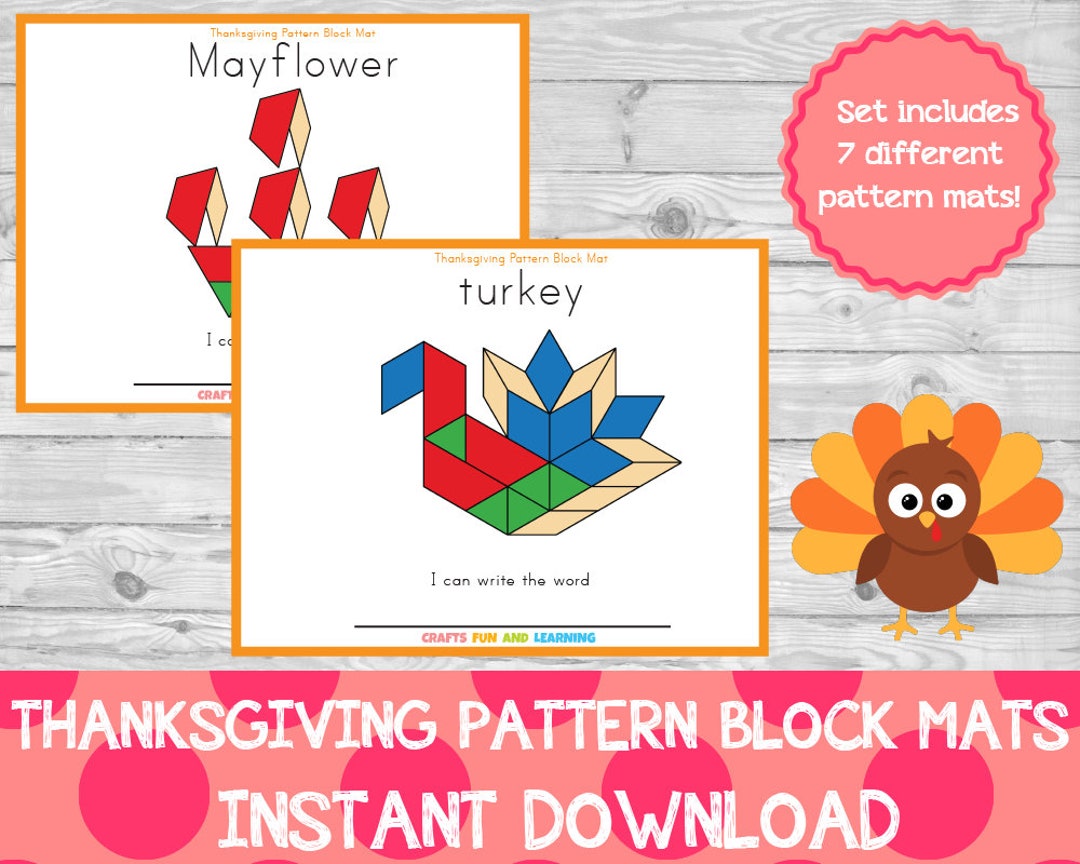 Thanksgiving Pattern Block Mats, - Etsy
