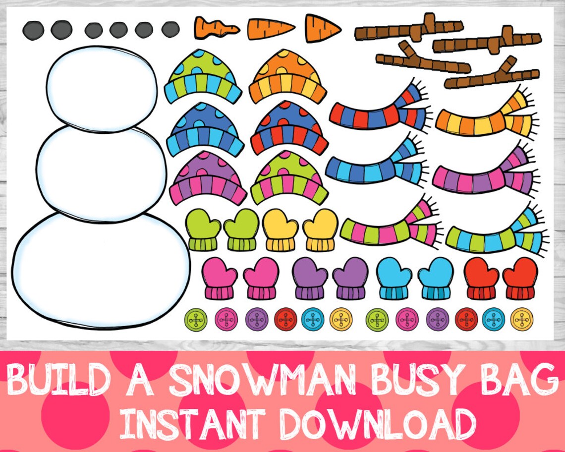 Snowman Busy Bag Snowman Craft Kit | Etsy