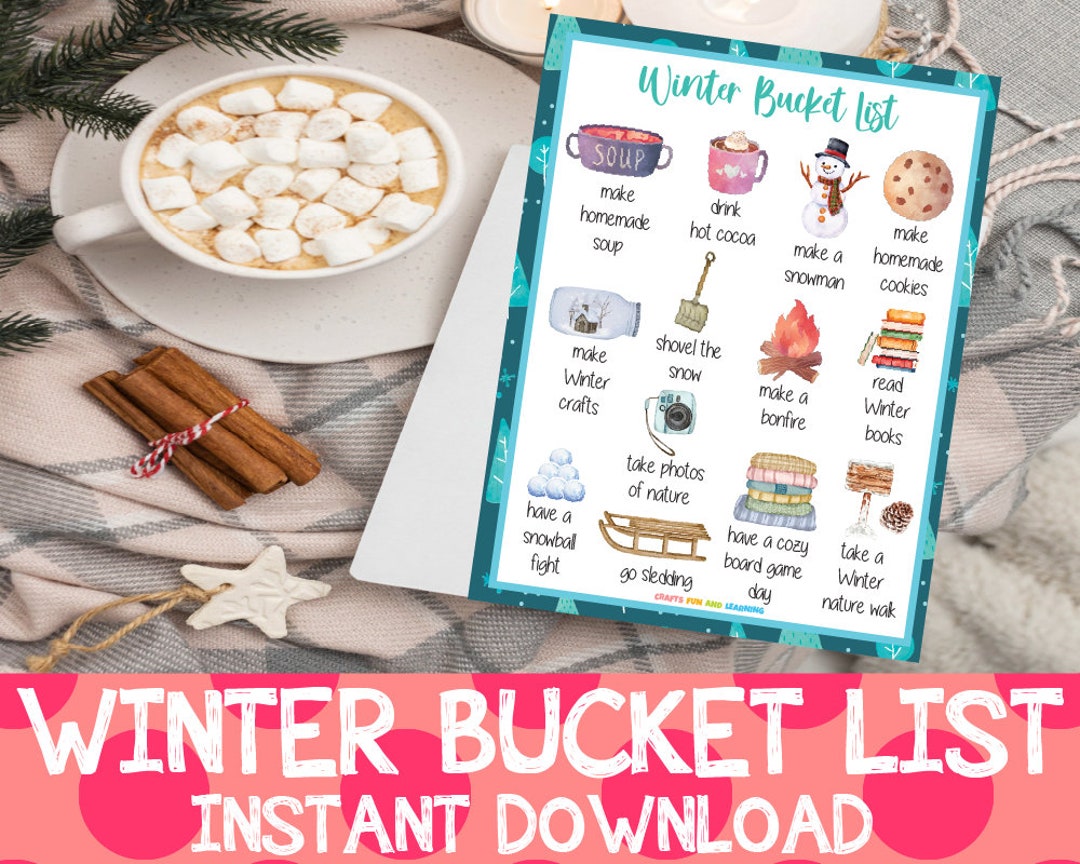 Printable Winter Bucket List, 13 Activity Ideas (digital Download) - Etsy