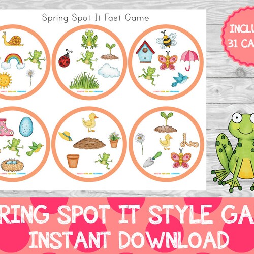Spring Spot It Style Game Spring Matching Gamefind the - Etsy