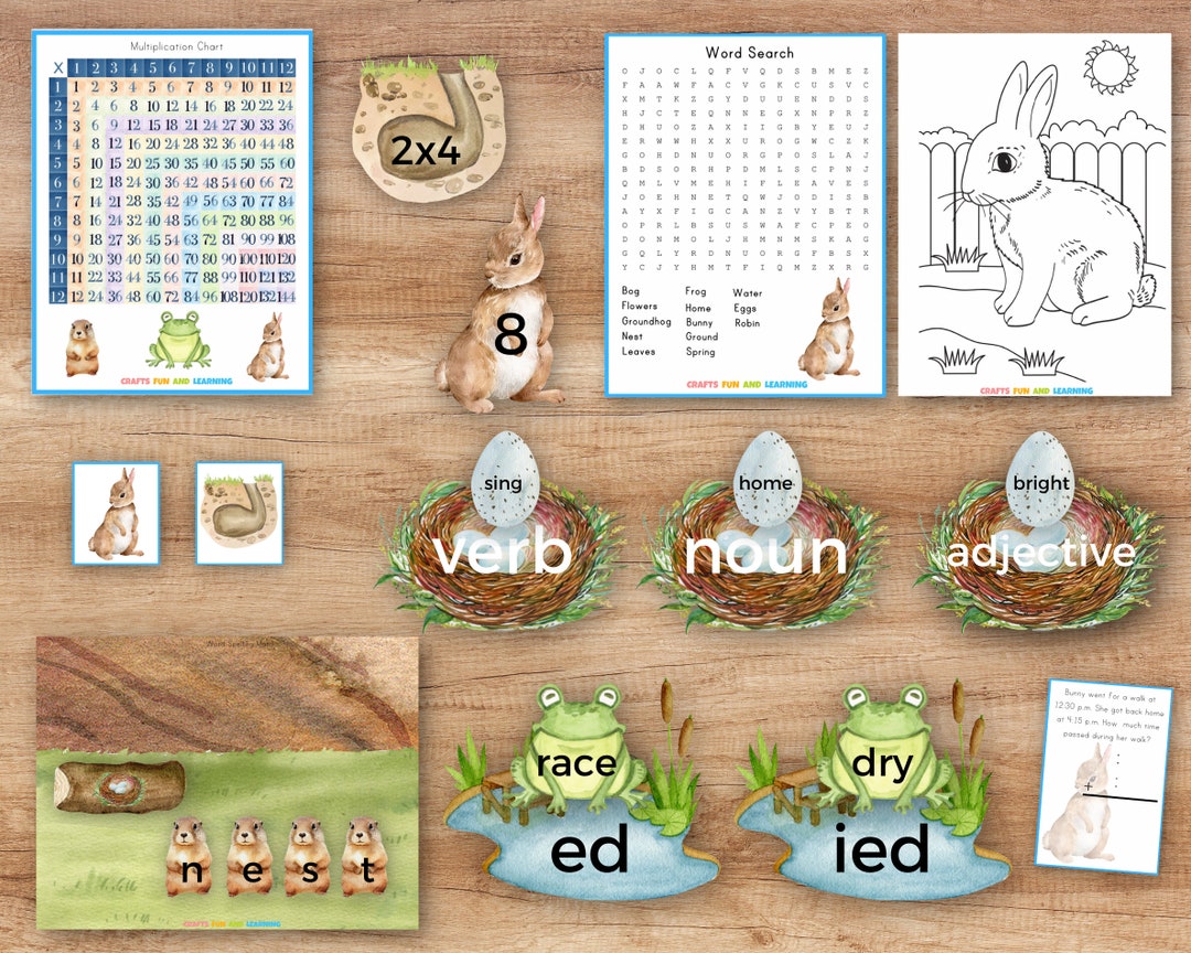 Bunny Book Themed Learning Pack Ages 3-12 - Etsy