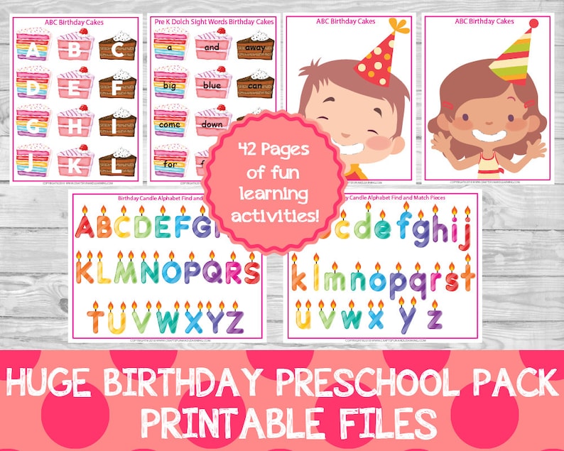 Birthday Preschool Pack, Learning Printables, Preschool Printables ...