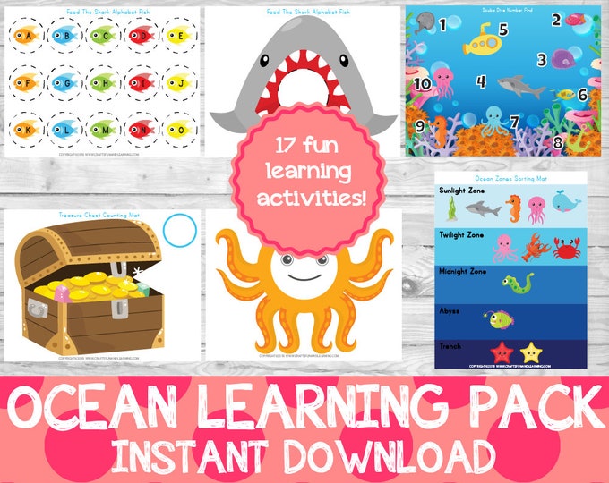Ocean Learning Packocean Preschool Pack INSTANT DOWNLOAD - Etsy
