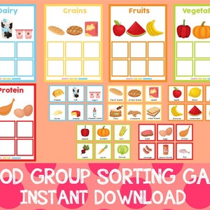 Food Group Sorting Game, Preschool Homeschool Activity, Busy Book ...