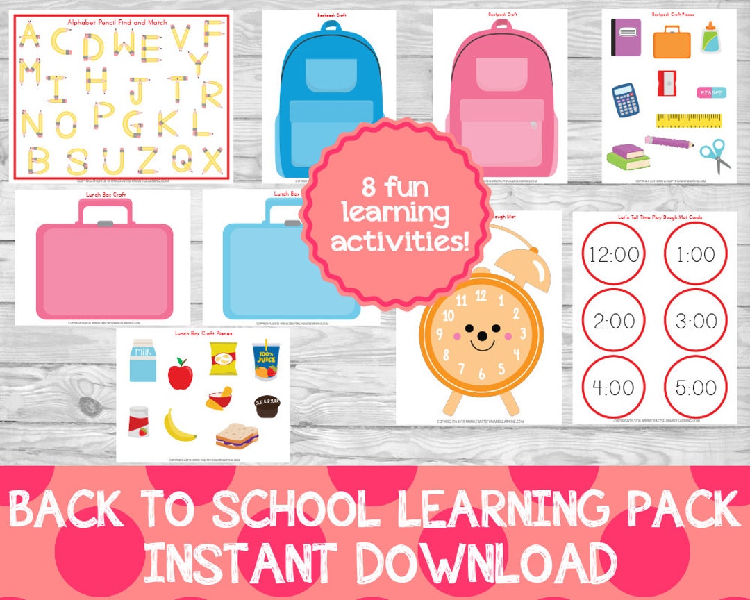 Back to School Learning Pack, Preschool Pack, Learning Pack, - Etsy