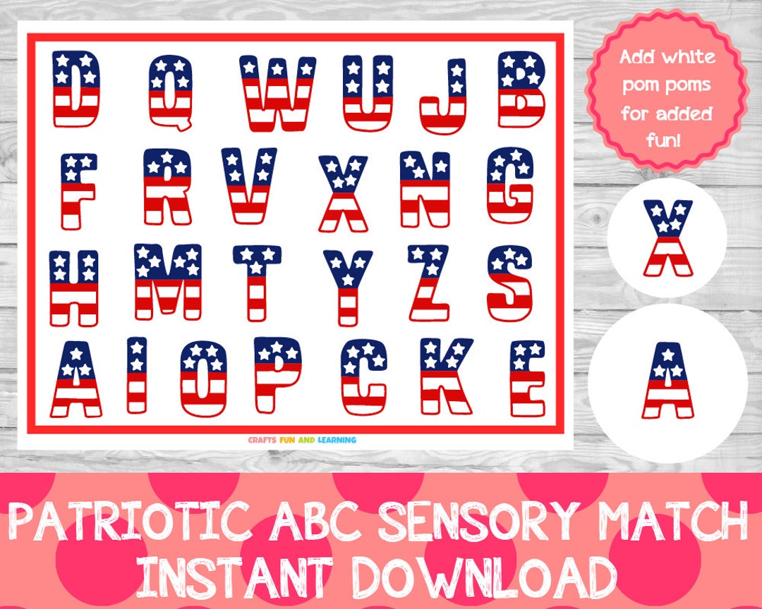 Patriotic ABC Sensory Match - Etsy