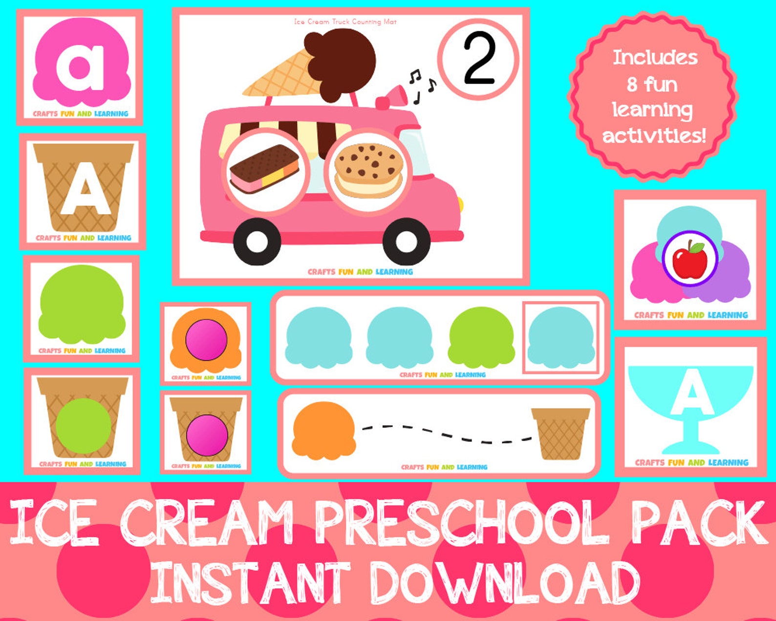 Ice Cream Preschool Pack, Ice Cream Learning Pack, Summer Learning Pack ...