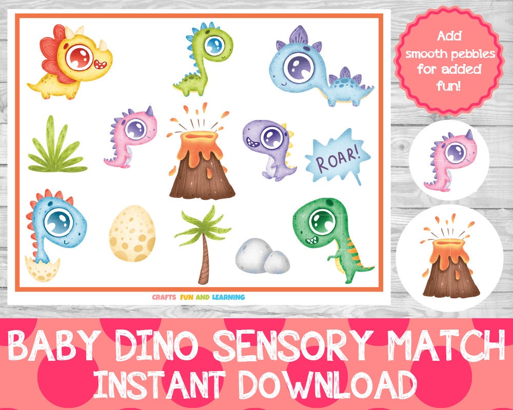 Baby Dino Sensory Match Sensory Look and Find | Etsy