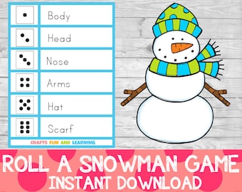 Roll the Dice Christmas Games Make A Dice Gingerbread, Snowman ...