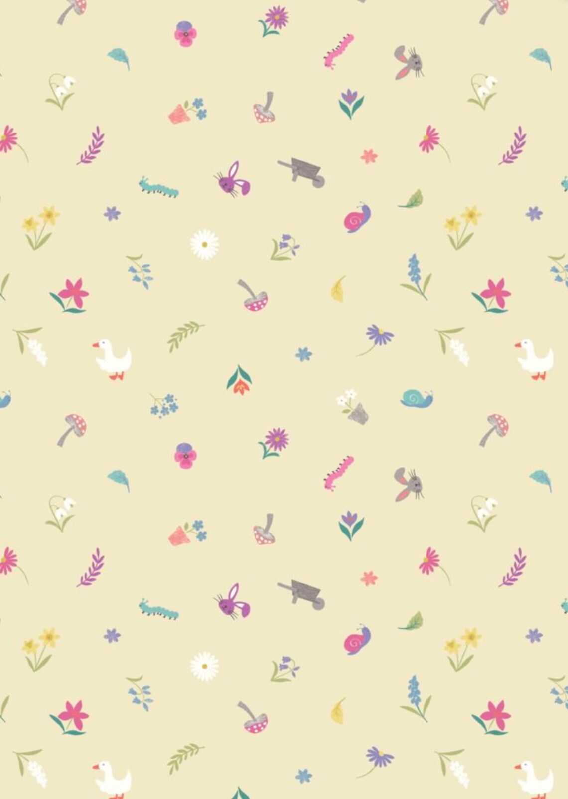 JOLLY SPRING Spring Motifs on Cream Natural Lewis and - Etsy