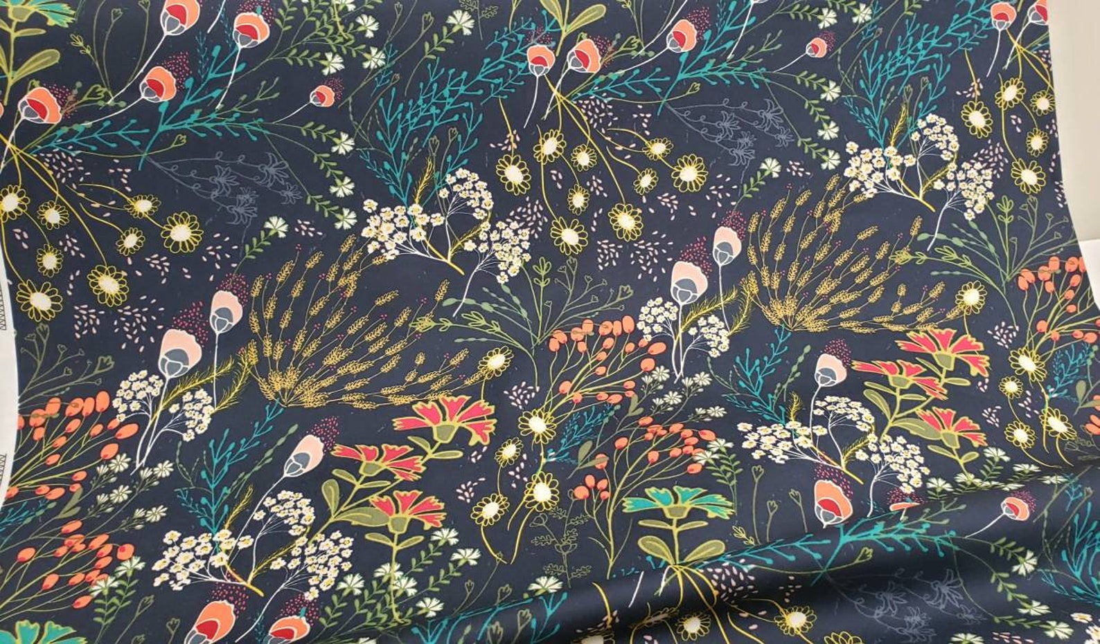 INDIE FOLK Meadow Dim Navy Floral Pat Bravo for Art - Etsy