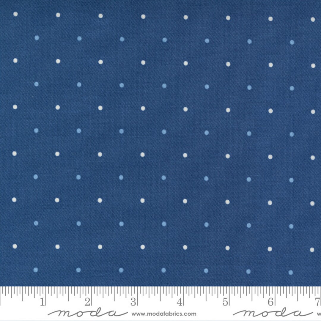BELLE ISLE Dots Navy Minick & Simpson - 100% Cotton Quilting Fabric ...