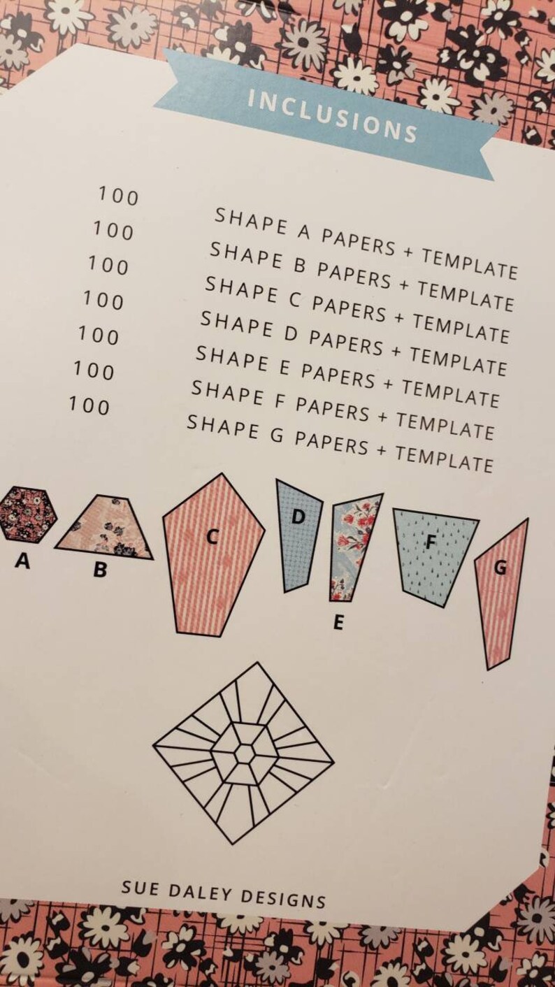 Sue Daley Abbie Number 4 Pack EPP Quilt Pattern - Paper Piecing Design ...