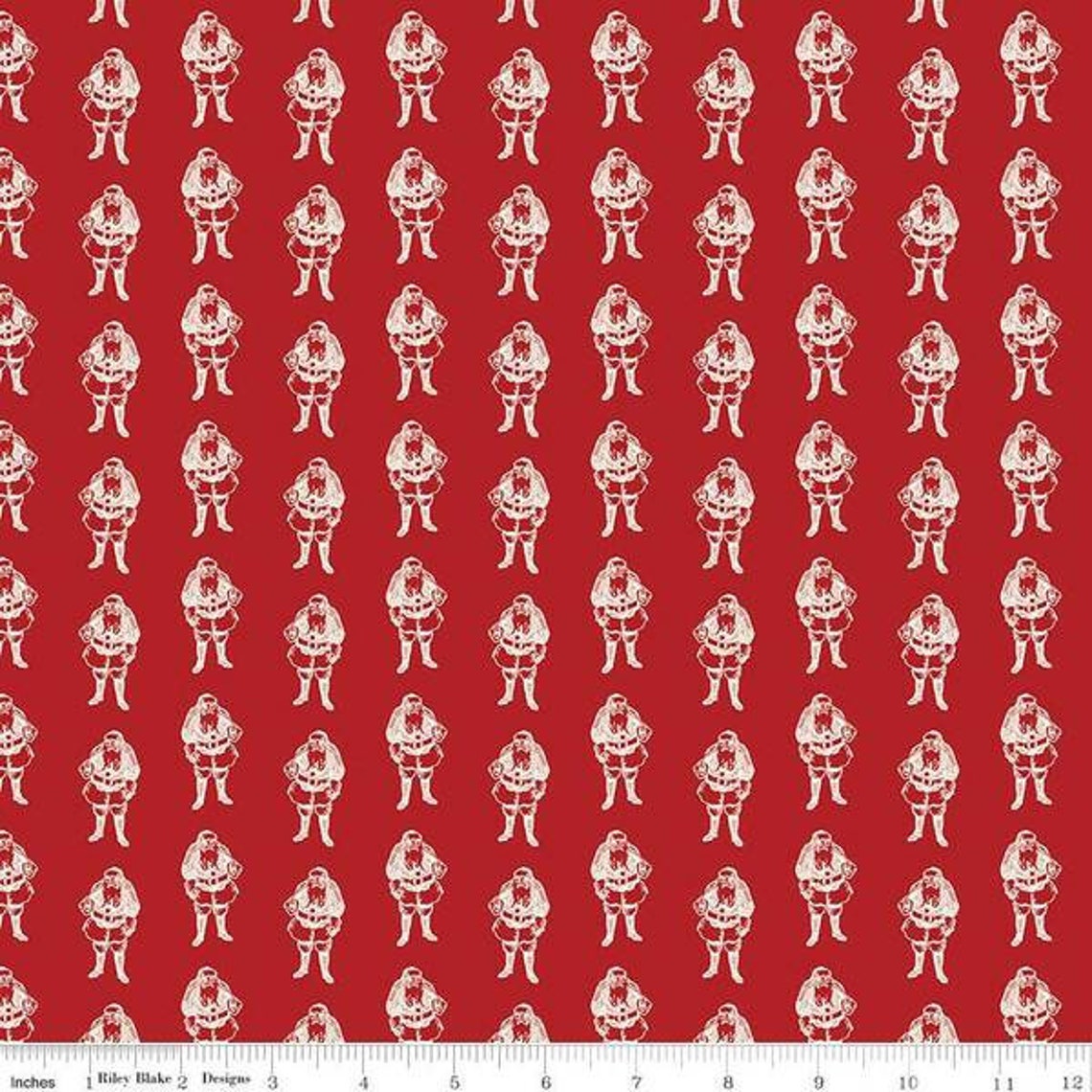 YULETIDE Red Santas Christmas Holiday Fabric My Minds - Etsy