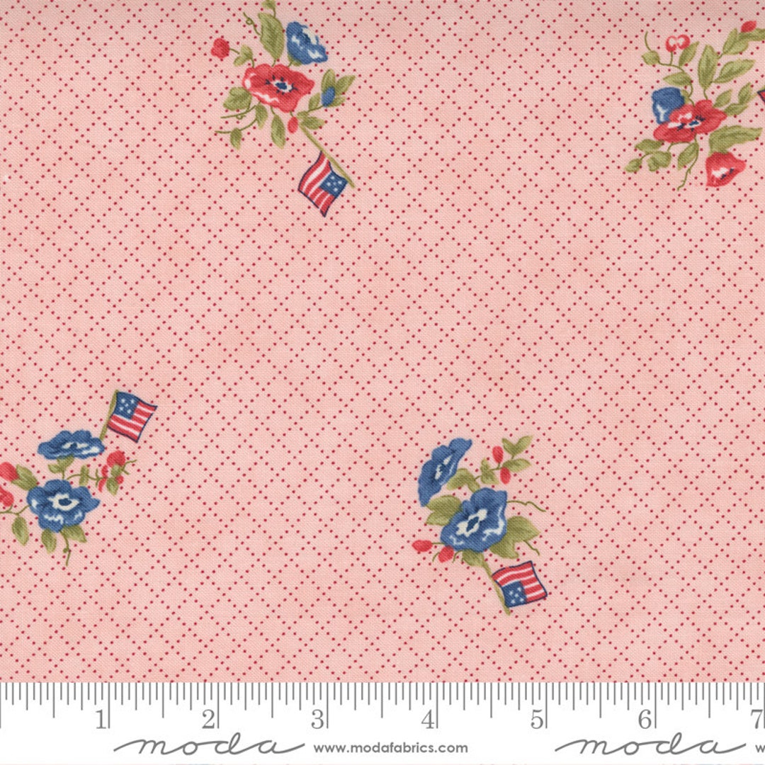 BELLE ISLE Flags Blush Pink Minick & Simpson - 100% Cotton Quilting ...