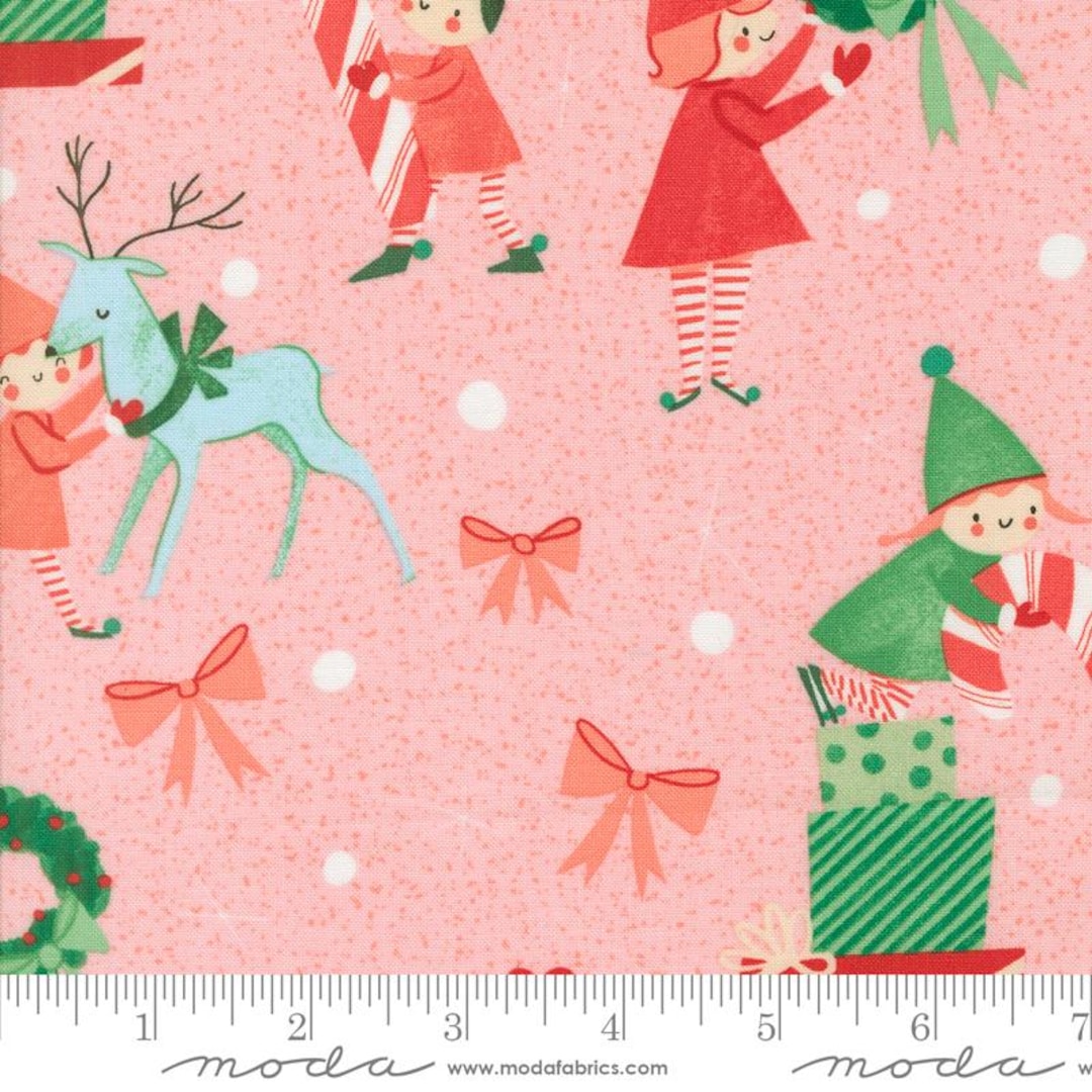 TINY CHRISTMAS Christmas Elves Cotton Candy Pink Lizzy House Christmas ...