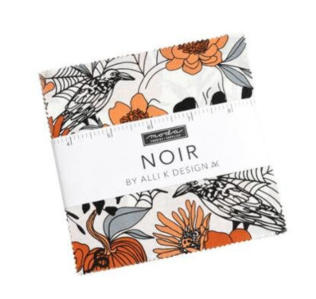 NOIR 5" Charm Pack Alli K Design Halloween New Cotton Quilting Precut ...