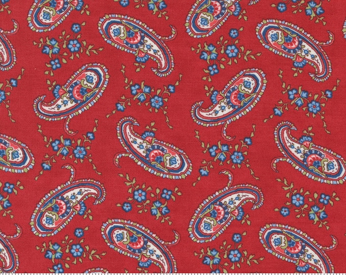 BELLE ISLE Paisley Red Minick & Simpson - 100% Cotton Quilting Fabric ...