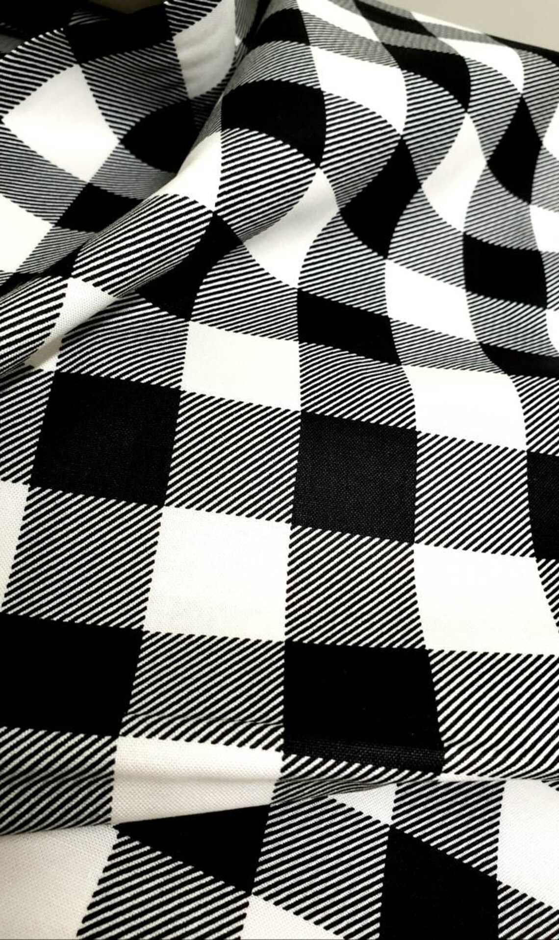 Black & White Buffalo Plaid Check Moda Fabrics - Cotton Quilting Fabric ...