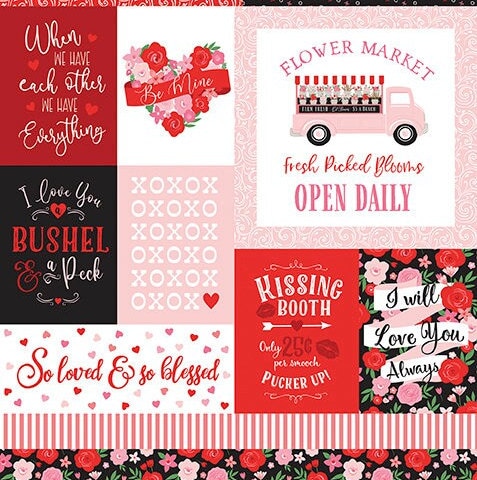 FALLING IN LOVE Panel Red 24 X 42 | Etsy