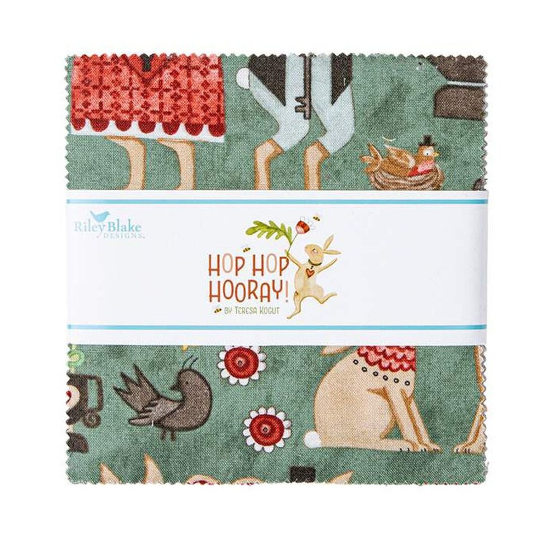 HOP HOP HOORAY 5" Stacker Charm Pack Bunnies Easter Teresa Kogut - 100% ...