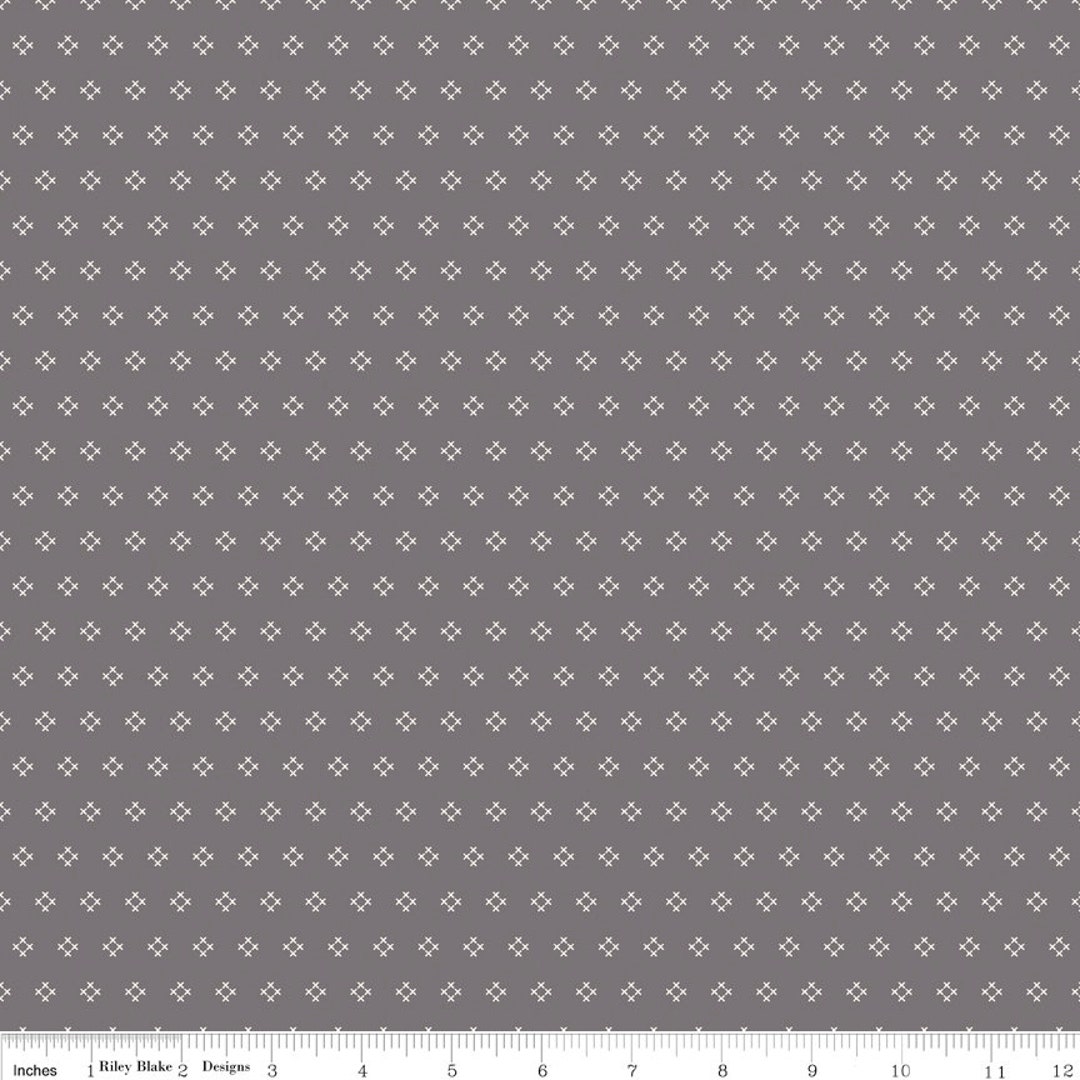 AUTUMN LOVE Cross Stitch Gray Lori Holt 100% Cotton Quilting Fabric ...