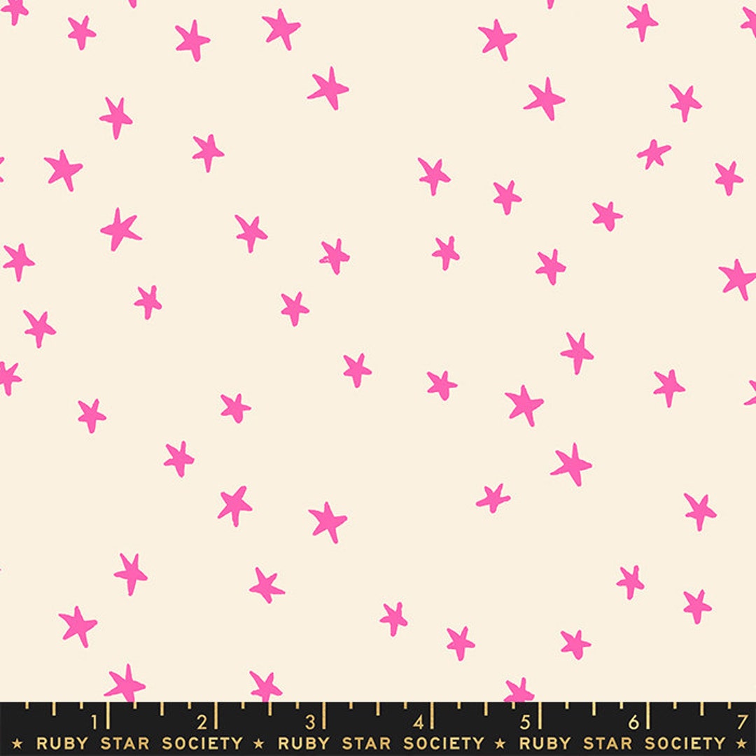 STARRY Neon Pink Alexia Abegg Ruby Star Society 100% Cotton Quilting ...
