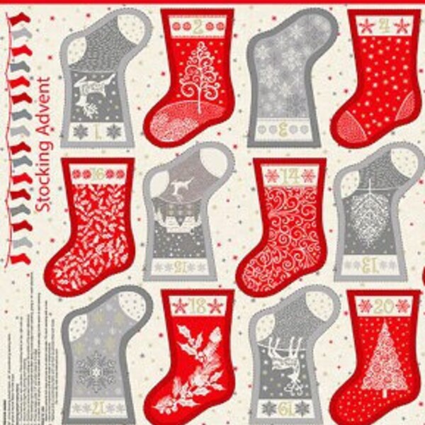Scandi Christmas Stocking Panel - Etsy