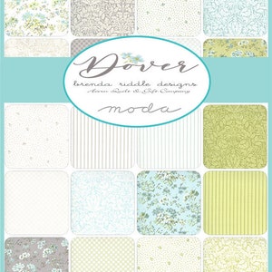 DOVER Little Floral Sea Glass Brenda Riddle 100% Cotton Quilting Fabric ...