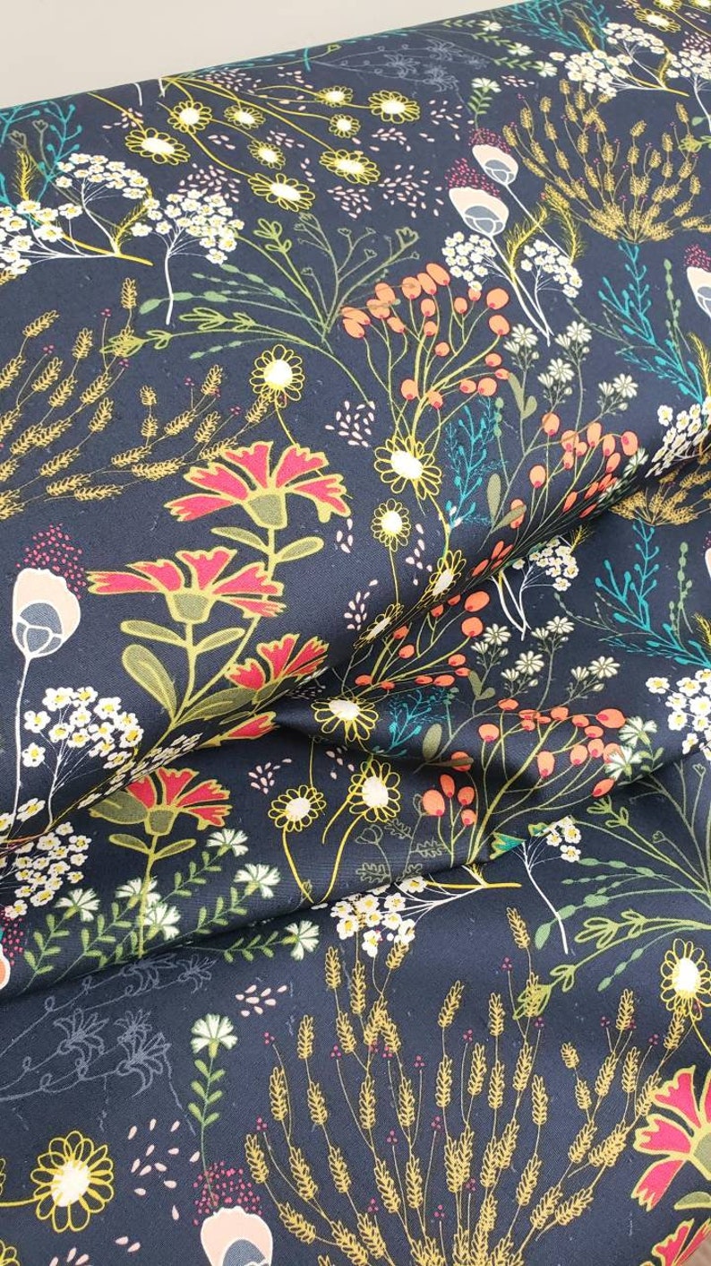 INDIE FOLK Meadow Dim Navy Floral Pat Bravo for Art - Etsy