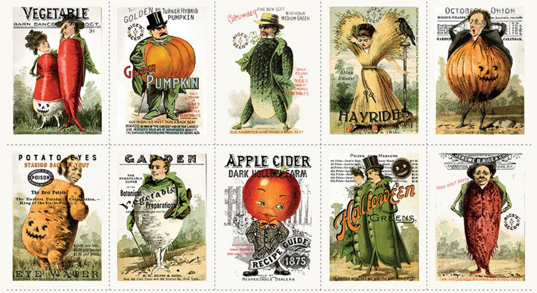 PUMPKIN PATCH Seedy Characters Patch Panel Halloween J Wecker Frisch ...