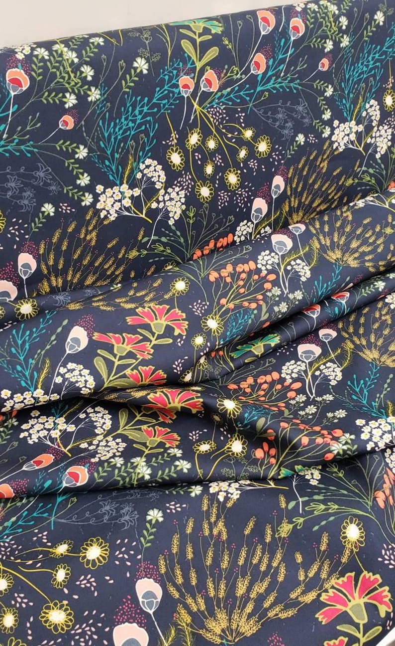 INDIE FOLK Meadow Dim Navy Floral Pat Bravo for Art - Etsy