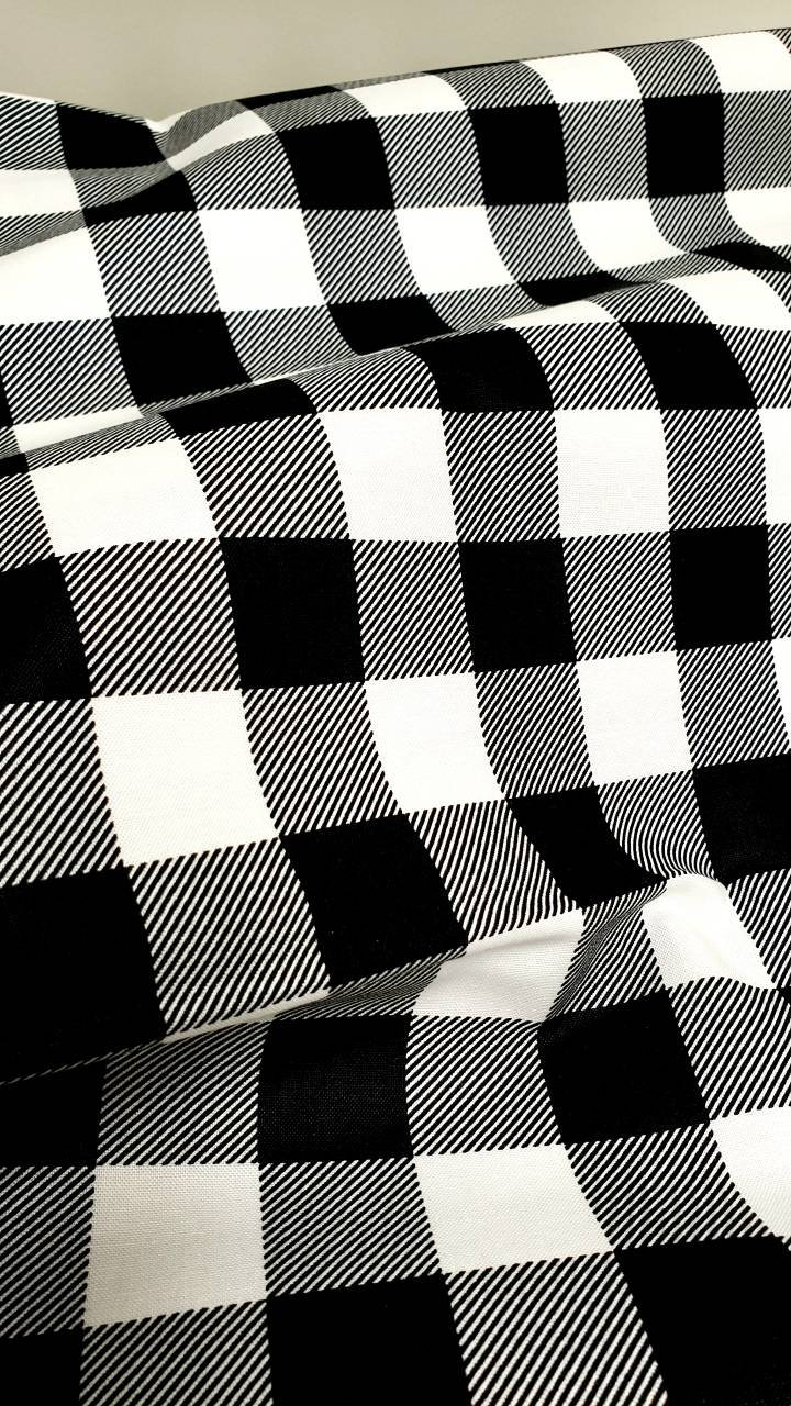 Black & White Buffalo Plaid Check Moda Fabrics - Cotton Quilting Fabric ...