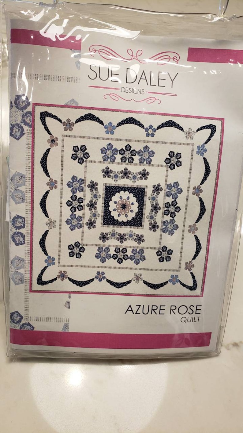 Sue Daley AZURE ROSE Quilt Pattern: Paper Piecing Design - Etsy