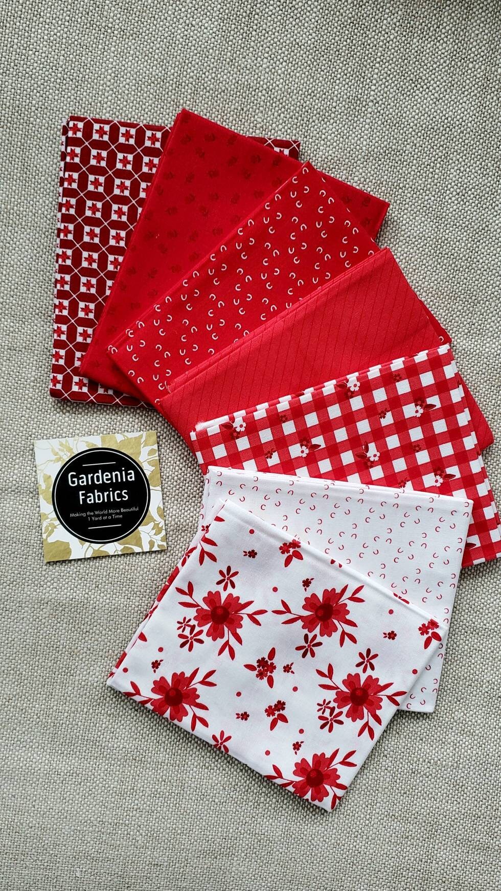 CHEERFULLY RED 7 Fat Quarter Bundle Christopher Thompson 100% Cotton ...
