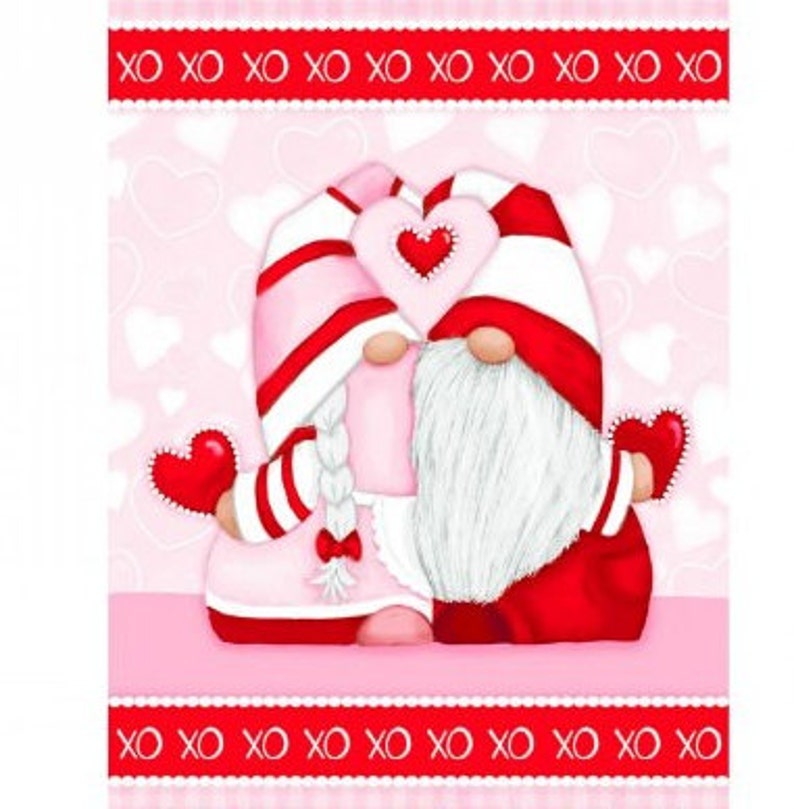 GNOMIE LOVE Gnome Valentine Panel 24 X 42 | Etsy