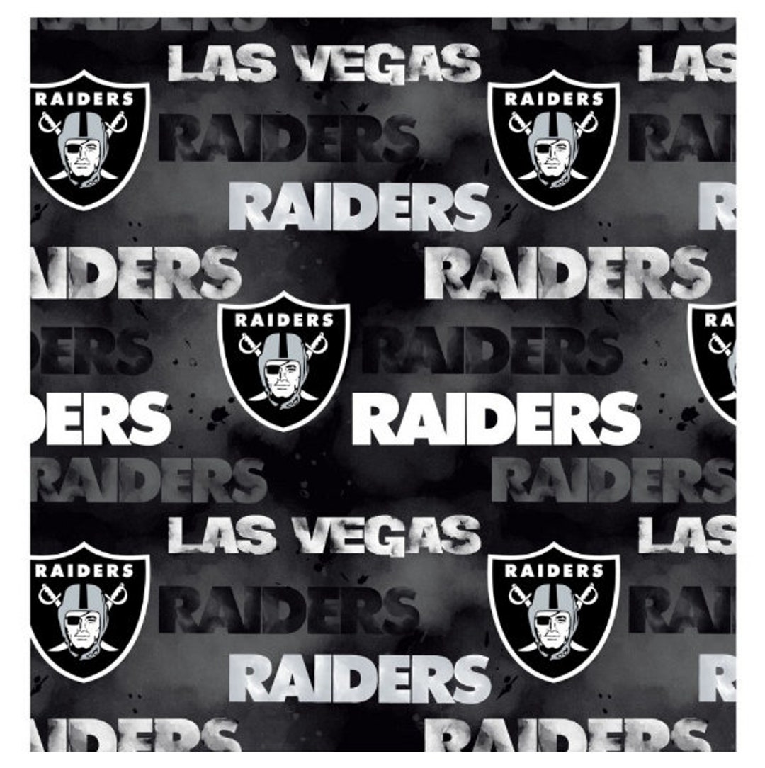 LAS VEGAS RAIDERS Nfl Licensed Product 100% Cotton Broadcloth Yardage ...