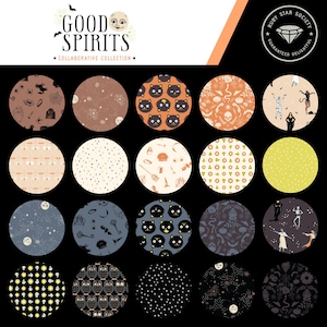 GOOD SPIRITS Mini Starry Black Ruby Star Society Halloween Fabric 100% ...