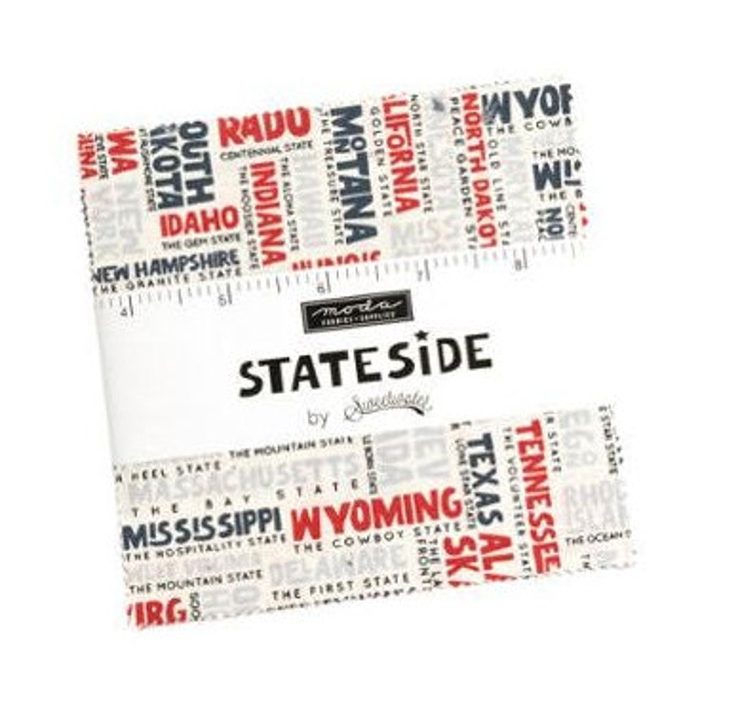 STATESIDE - 5" Charm Pack - Patriotic - USA - Sweetwater Fabric - 100% ...