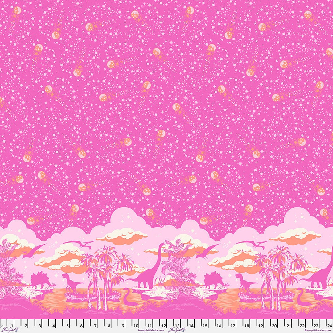 ROAR Meteor Showers Blush Double Border Tula Pink 100% Cotton Quilting ...