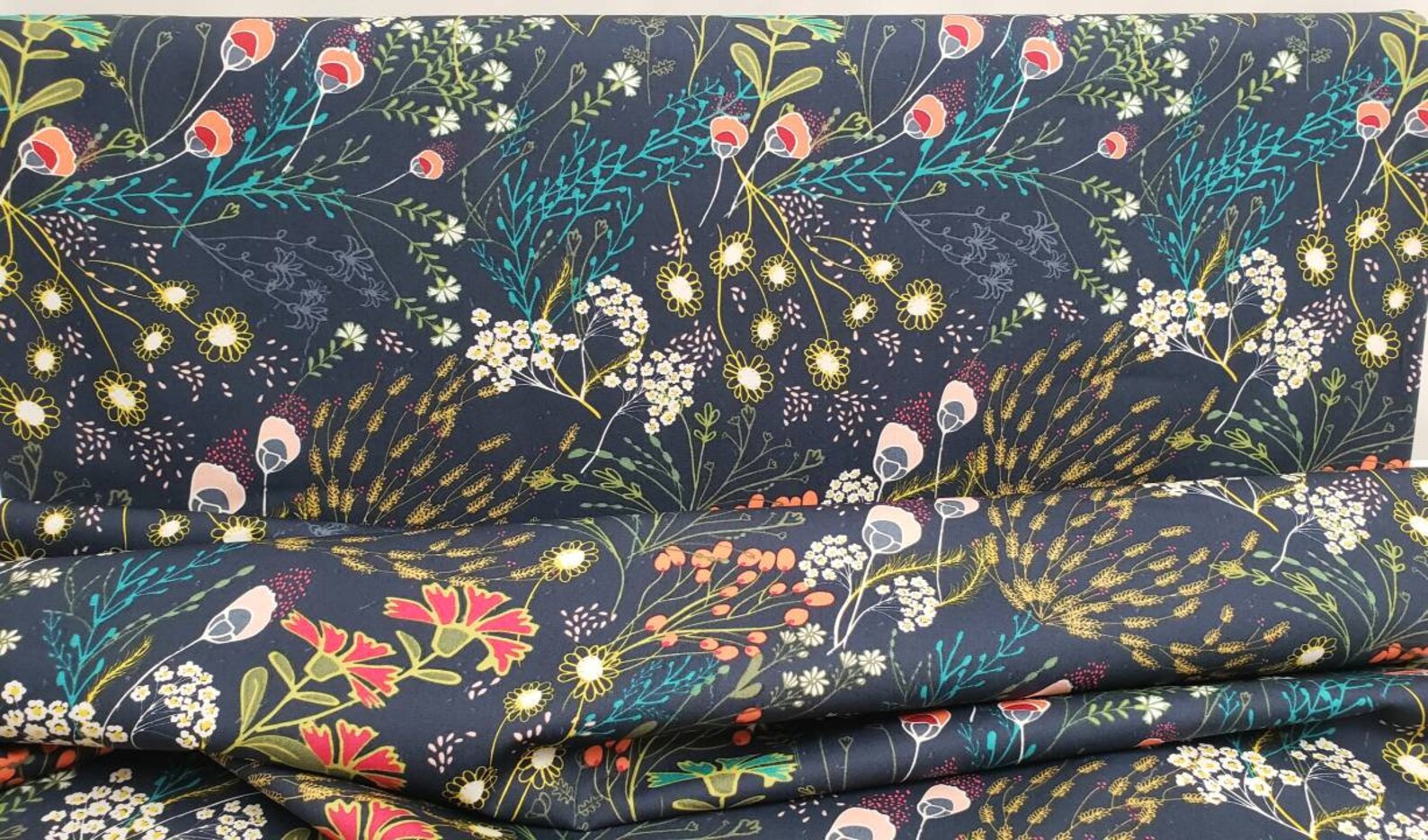 INDIE FOLK - Meadow Dim Navy Floral - Pat Bravo for Art Gallery Fabrics ...