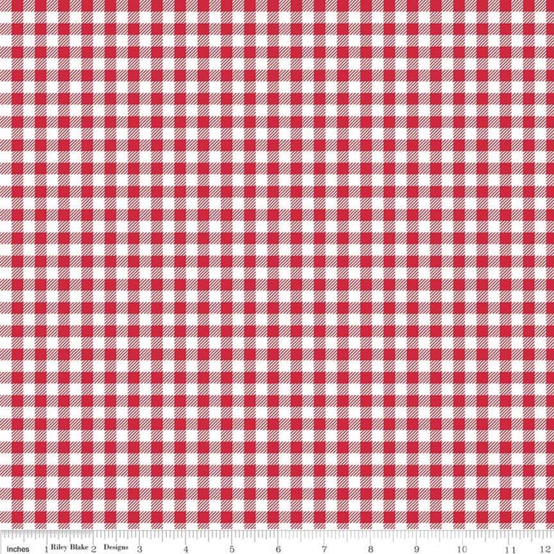 Red Gingham Fabric - Etsy