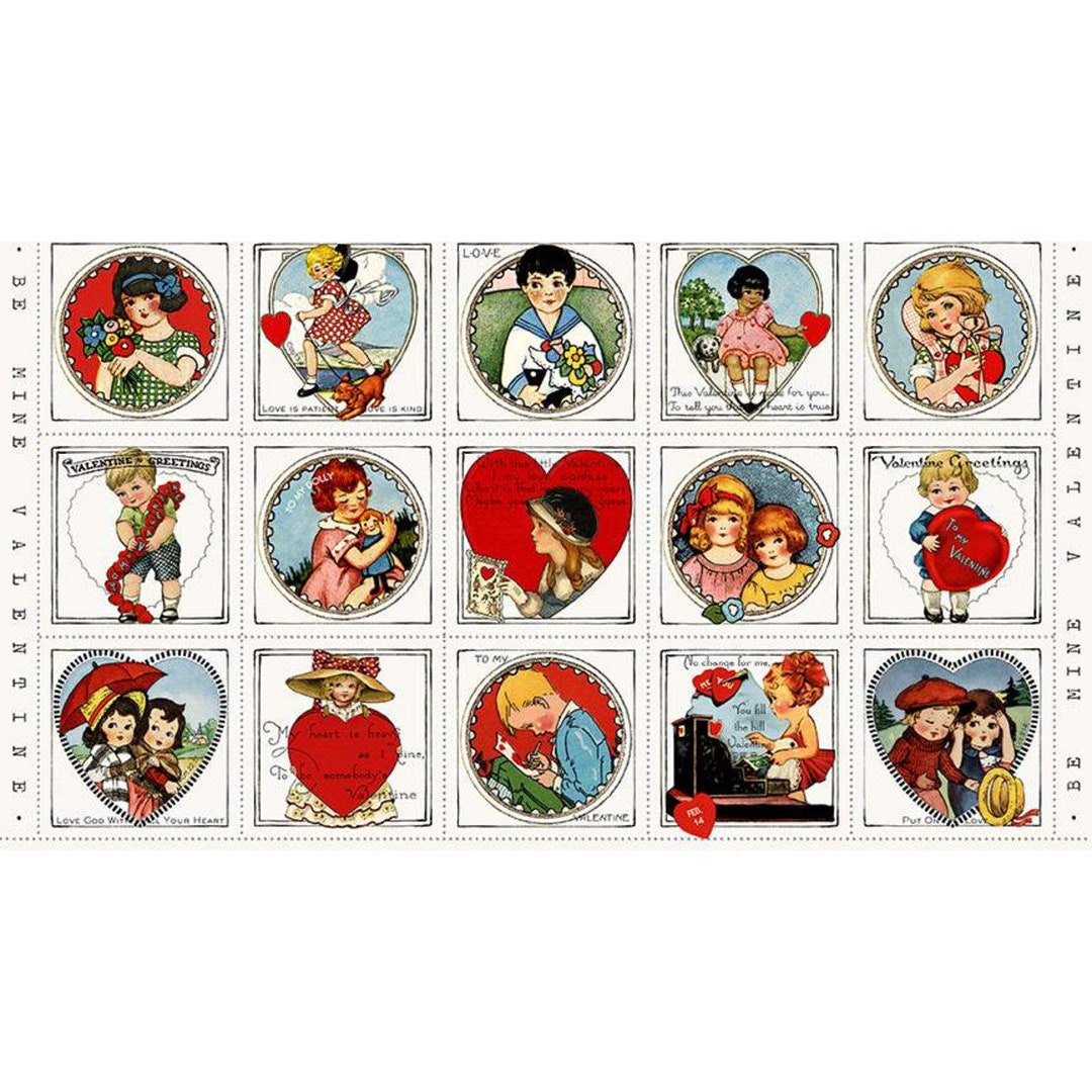 BE MINE VALENTINE Panel 24" X 42" J Wecker Frisch - Cotton Quilting ...