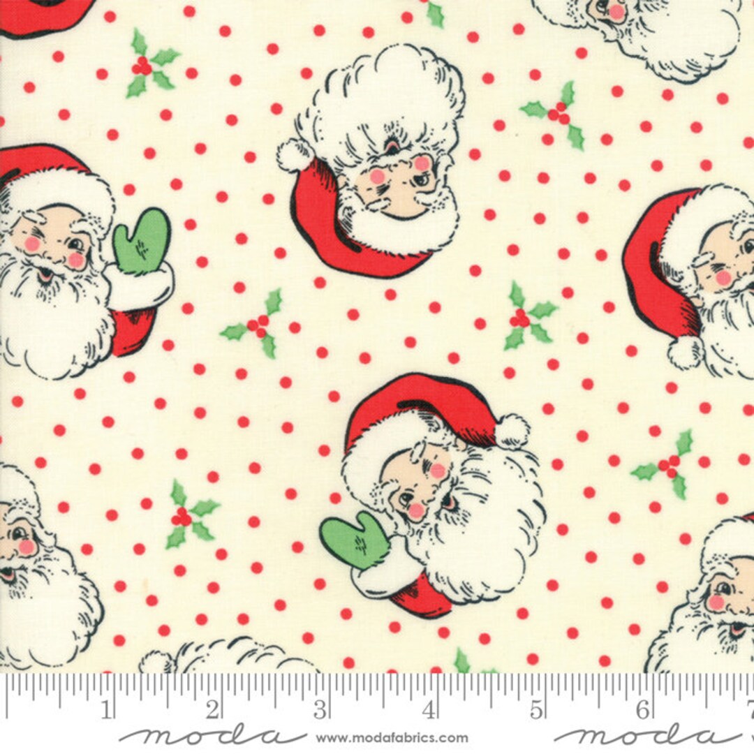 SWELL CHRISTMAS REMNANT 30" Santas Cream Urban Chiks Christmas Fabric ...